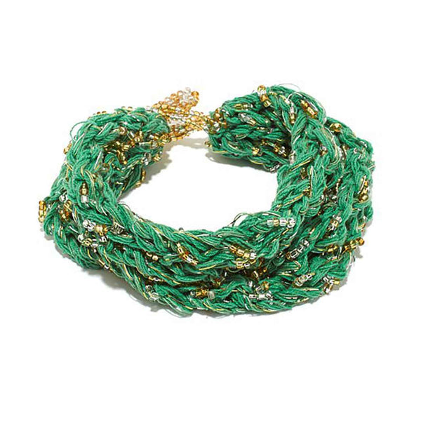 Braided Bead Potay Multi Strand Bracelet - Himalayan Gems